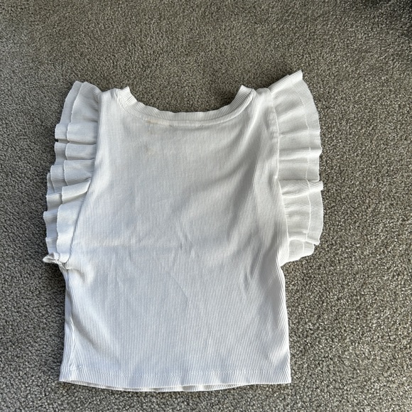 Zara | Tops | Zara White Ruffle Top | Poshmark
